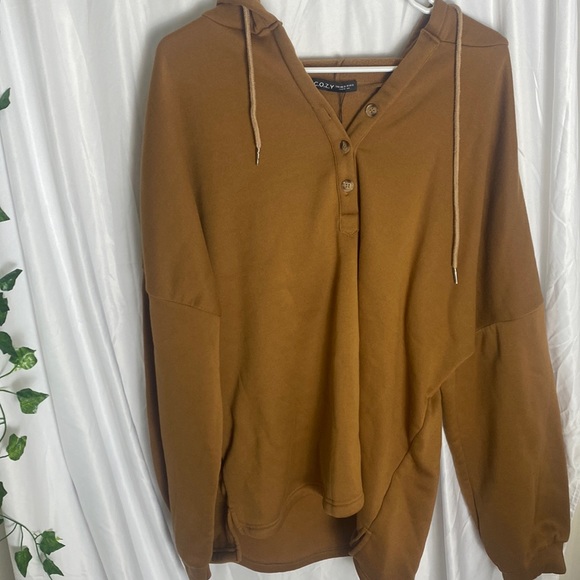 c o z y | Sweaters | C O Z Y Cozy Tan Brown Caramel Hoody Sweater Xxl ...